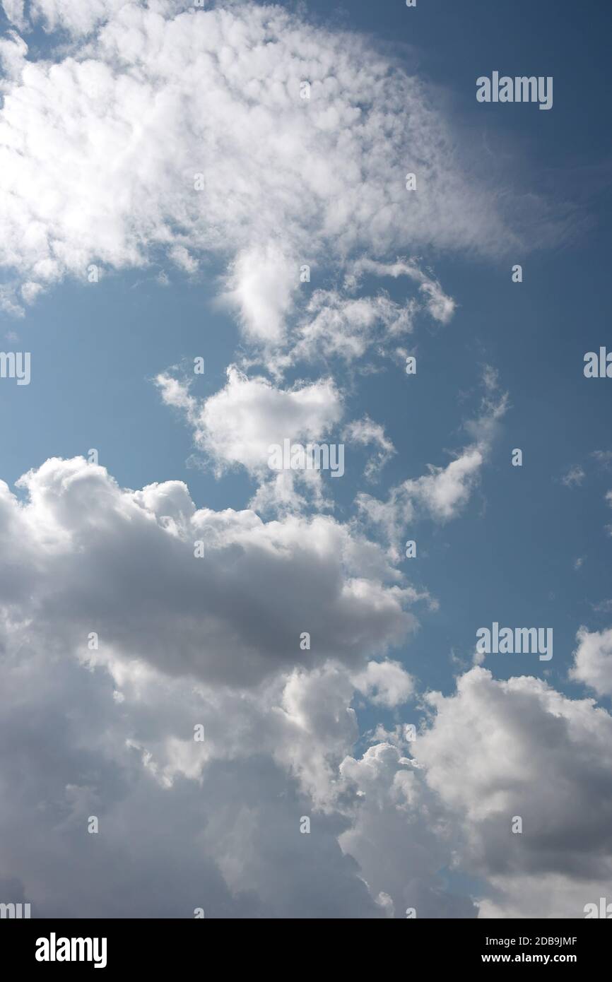 Beautiful blue sky with clouds, air nature Stock Photo - Alamy