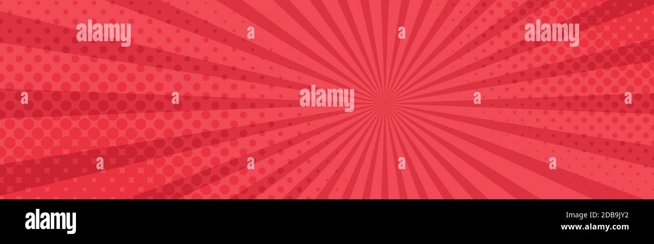 Panoramic red comic zoom with lines - Vector illustration Stock Vector ...