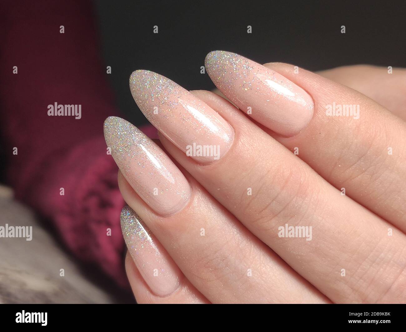 The beauty of the natural nails. Perfect clean manicure Stock Photo - Alamy