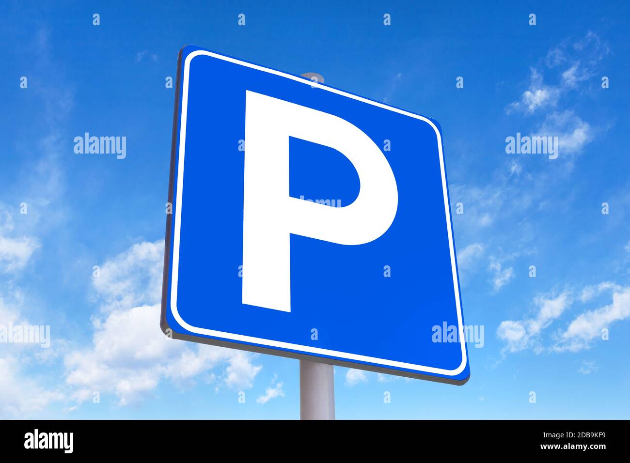 Parking traffic sign with high resolution sky background Stock Photo ...