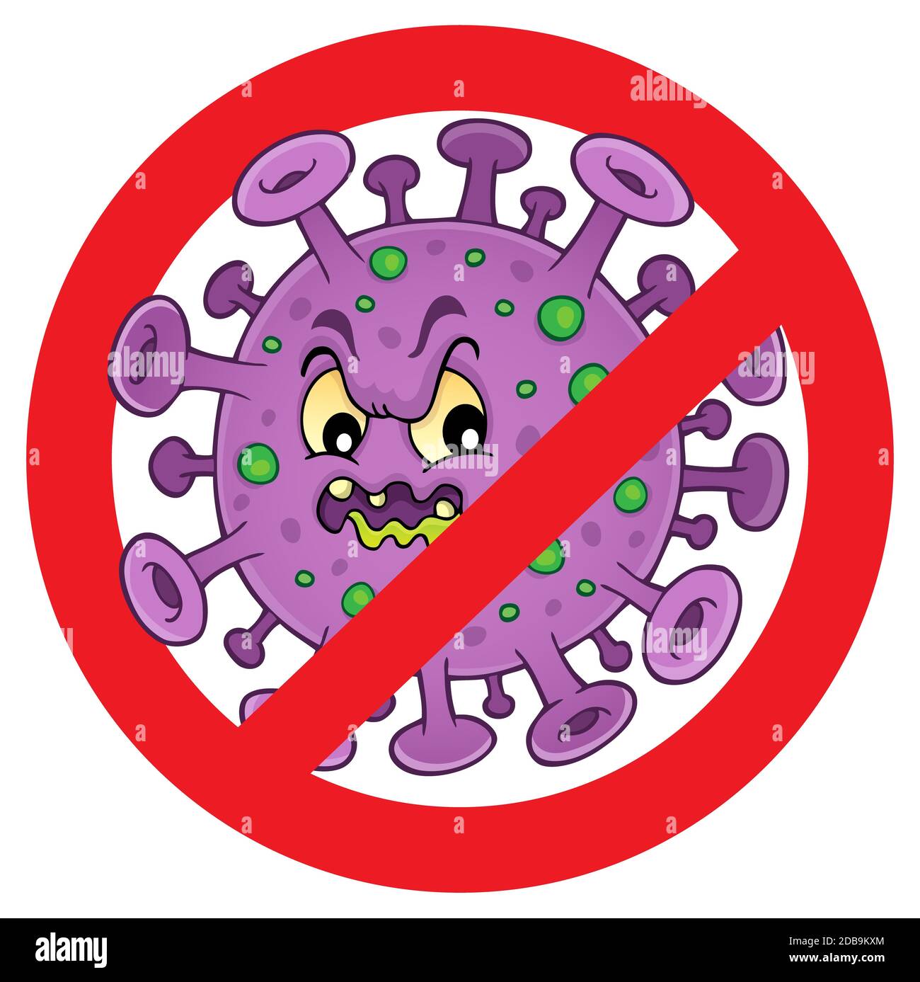 Crossed out virus theme image 1 - picture illustration Stock Photo - Alamy