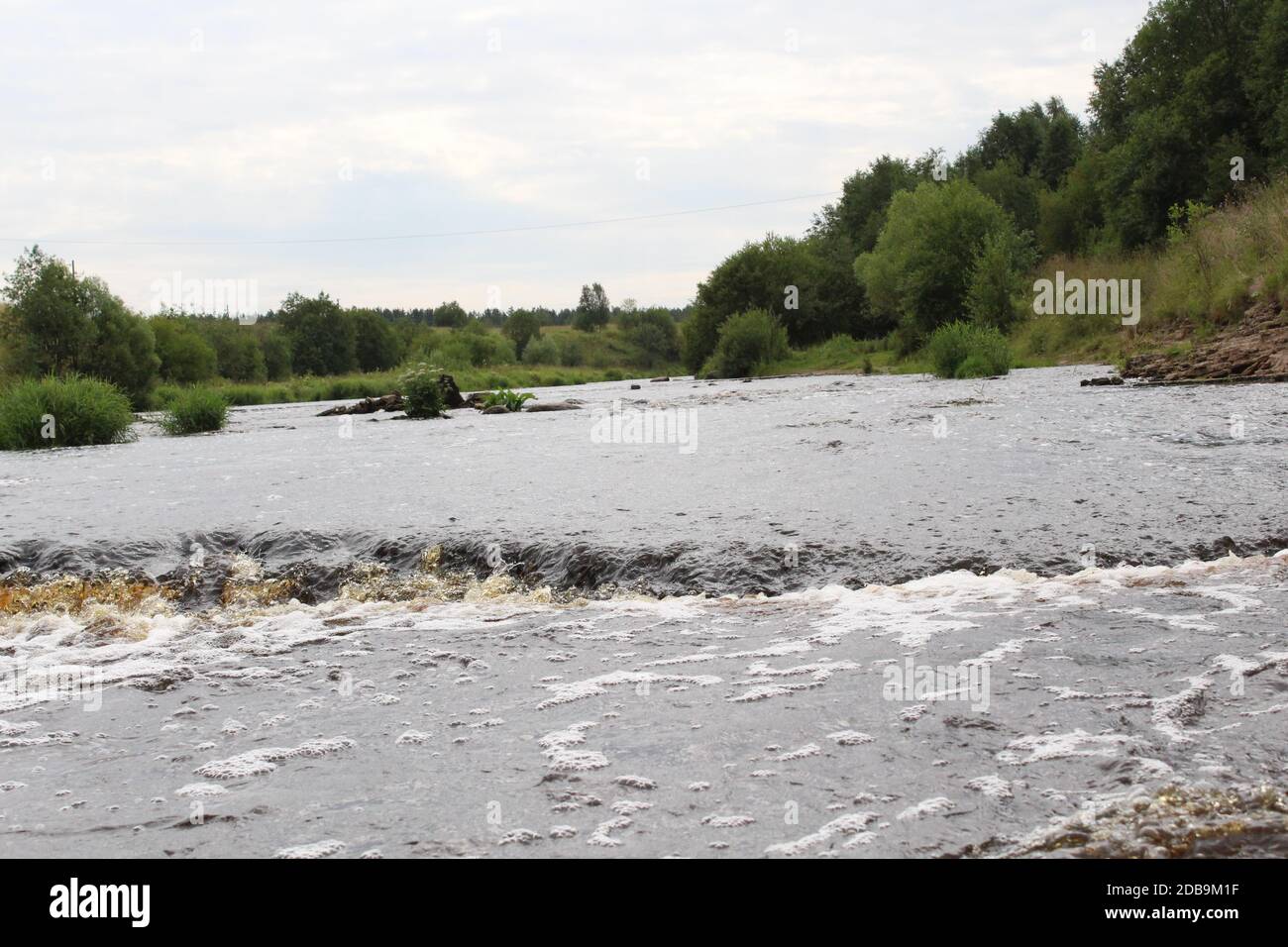 Beautiful river view in the park. Waterfall Stock Photo - Alamy