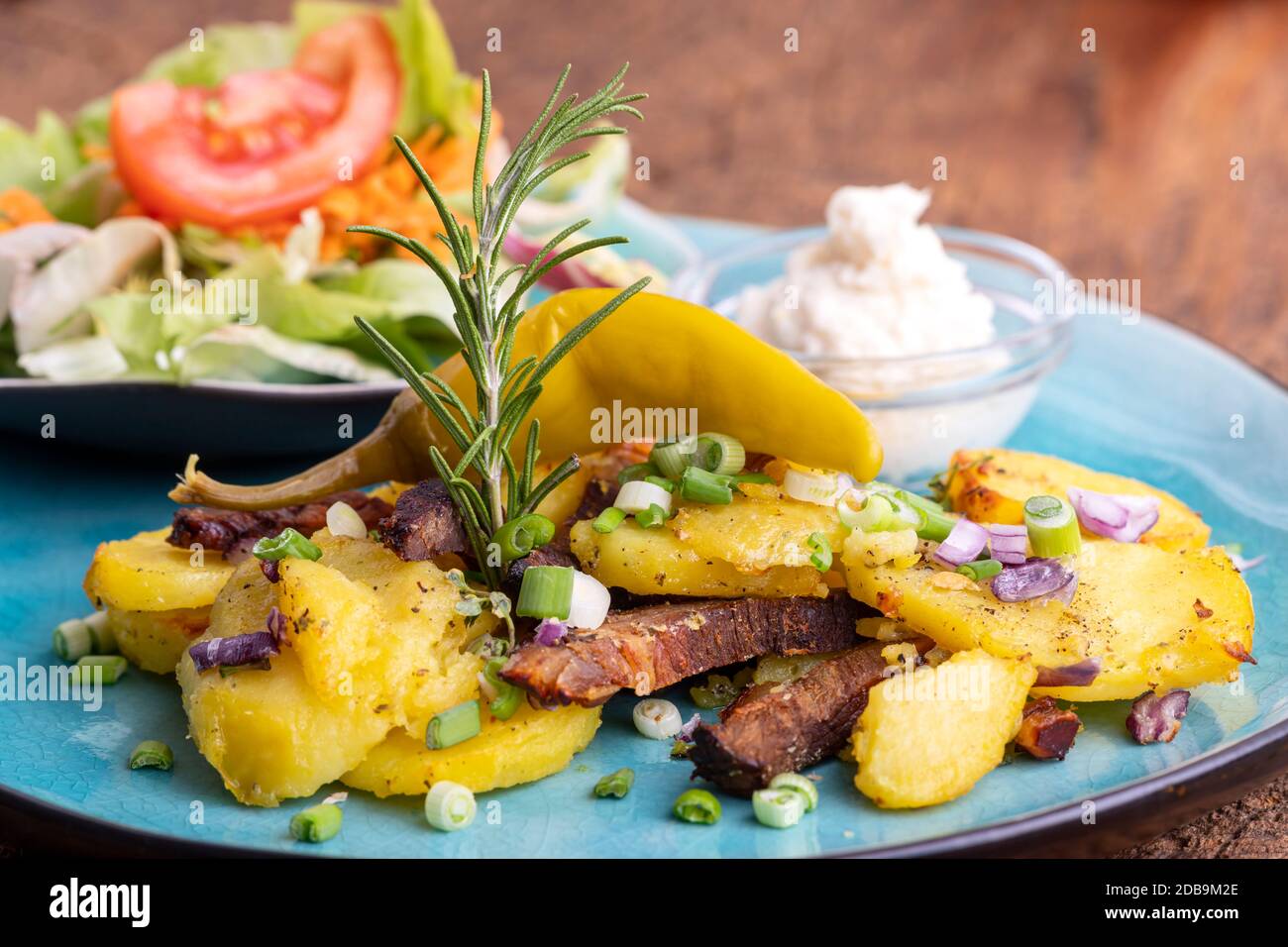 austrian potato groestl with red wine Stock Photo - Alamy