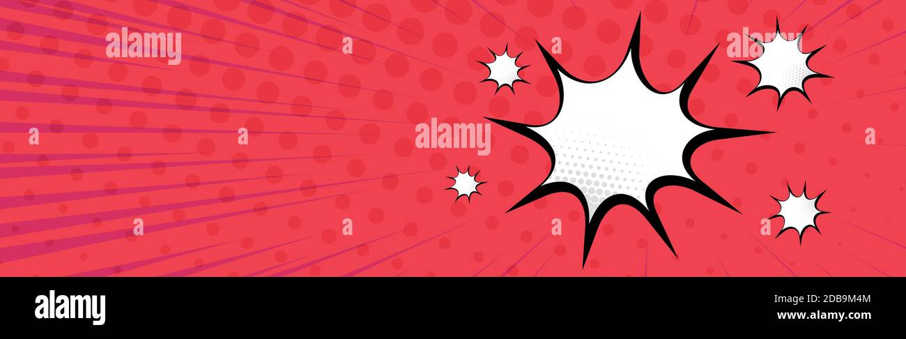 Panoramic red comic zoom with lines - Vector illustration Stock Vector ...