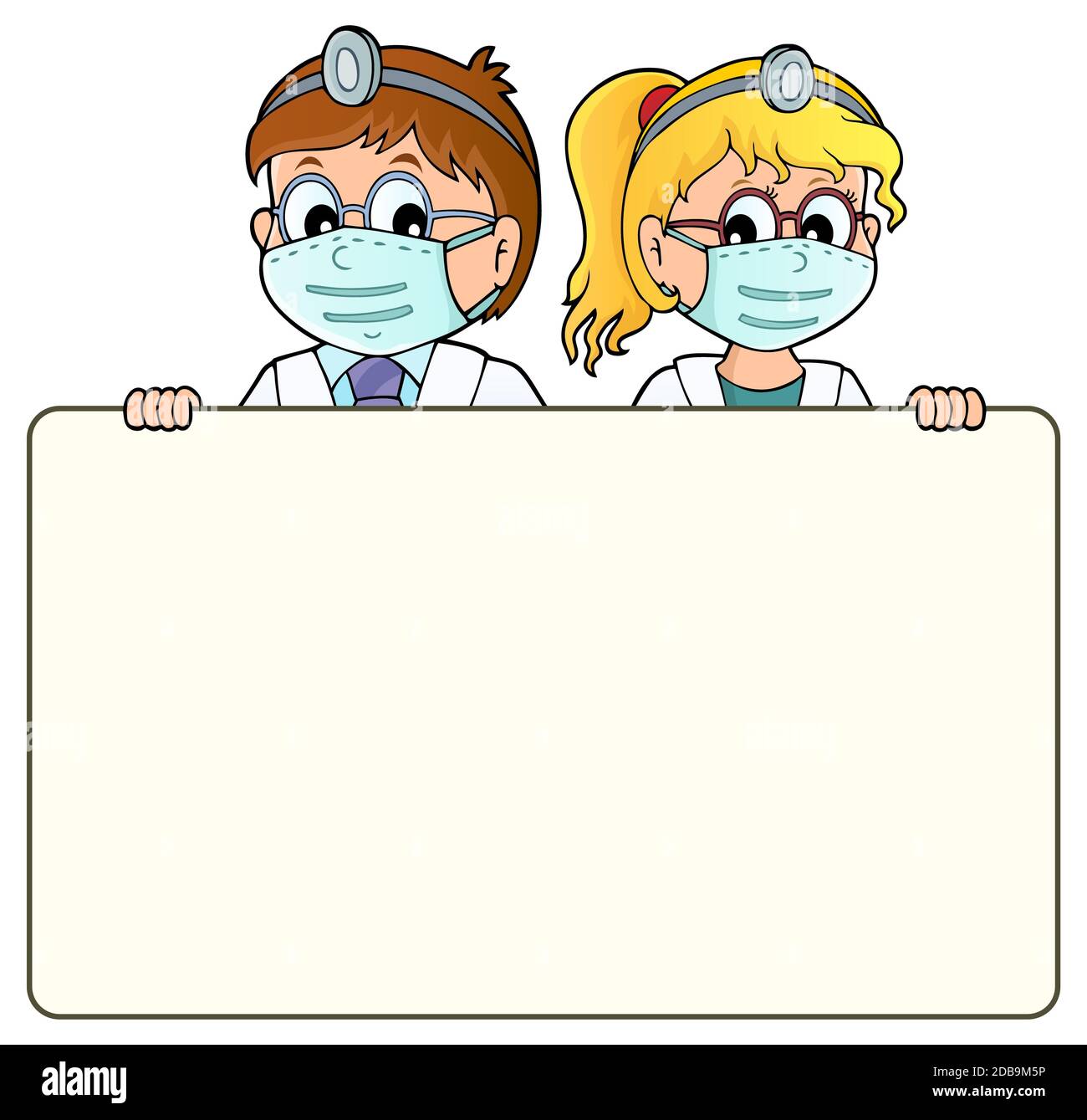 Doctors holding blank panel theme 1 - picture illustration Stock Photo ...