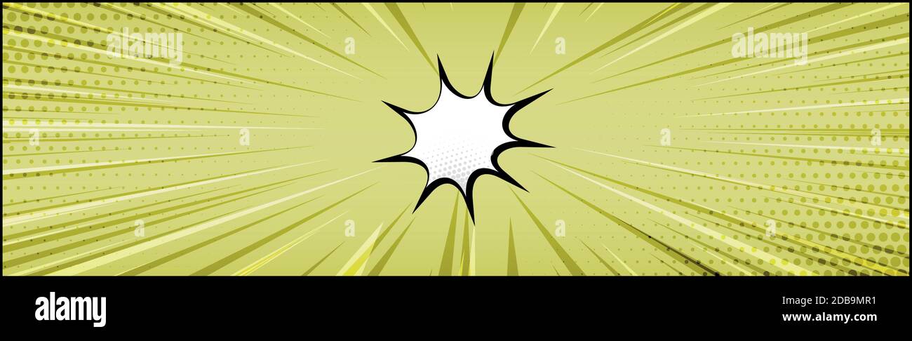 Panoramic yellow comic zoom with lines - Vector illustration Stock ...