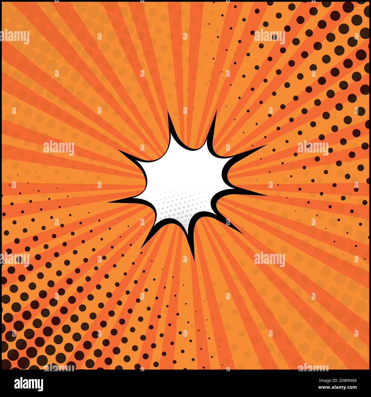 Panoramic orange comic zoom with lines - Vector illustration Stock ...