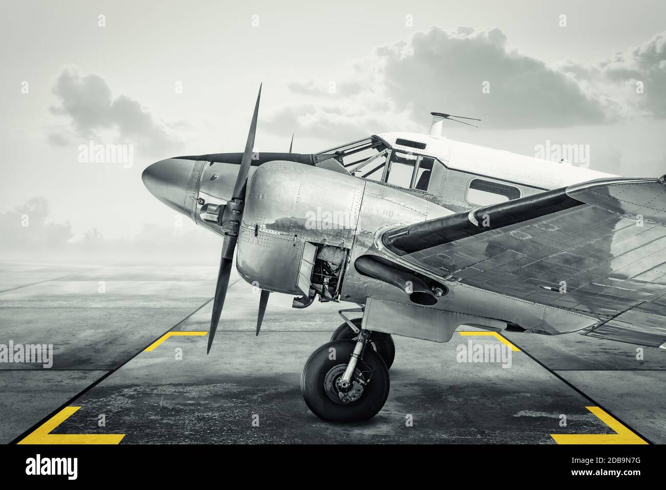 sports plane on a runway waiting for take off Stock Photo - Alamy