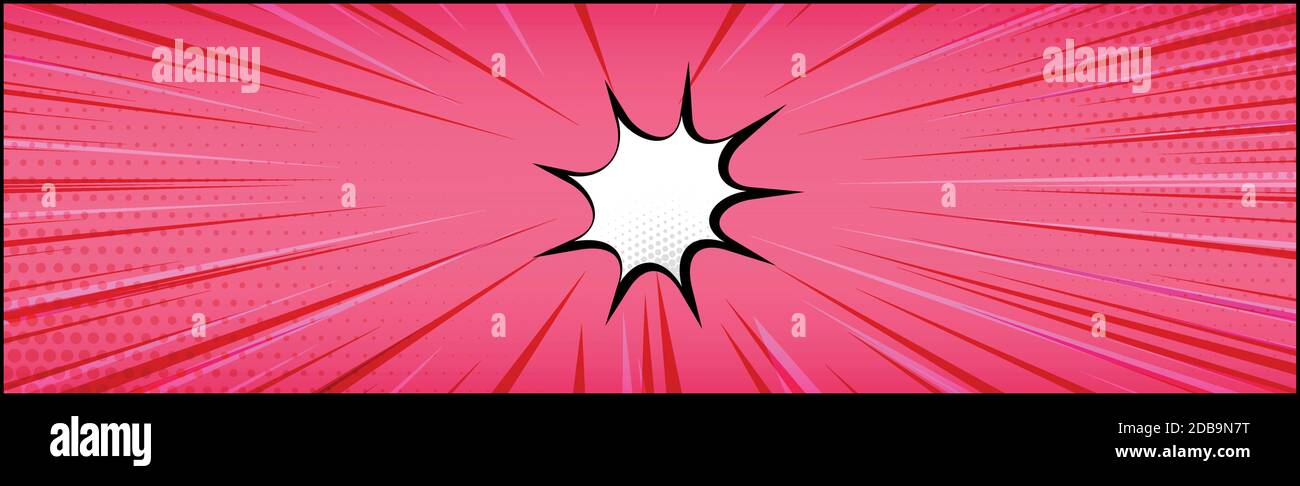 Panoramic red comic zoom with lines - Vector illustration Stock Vector ...