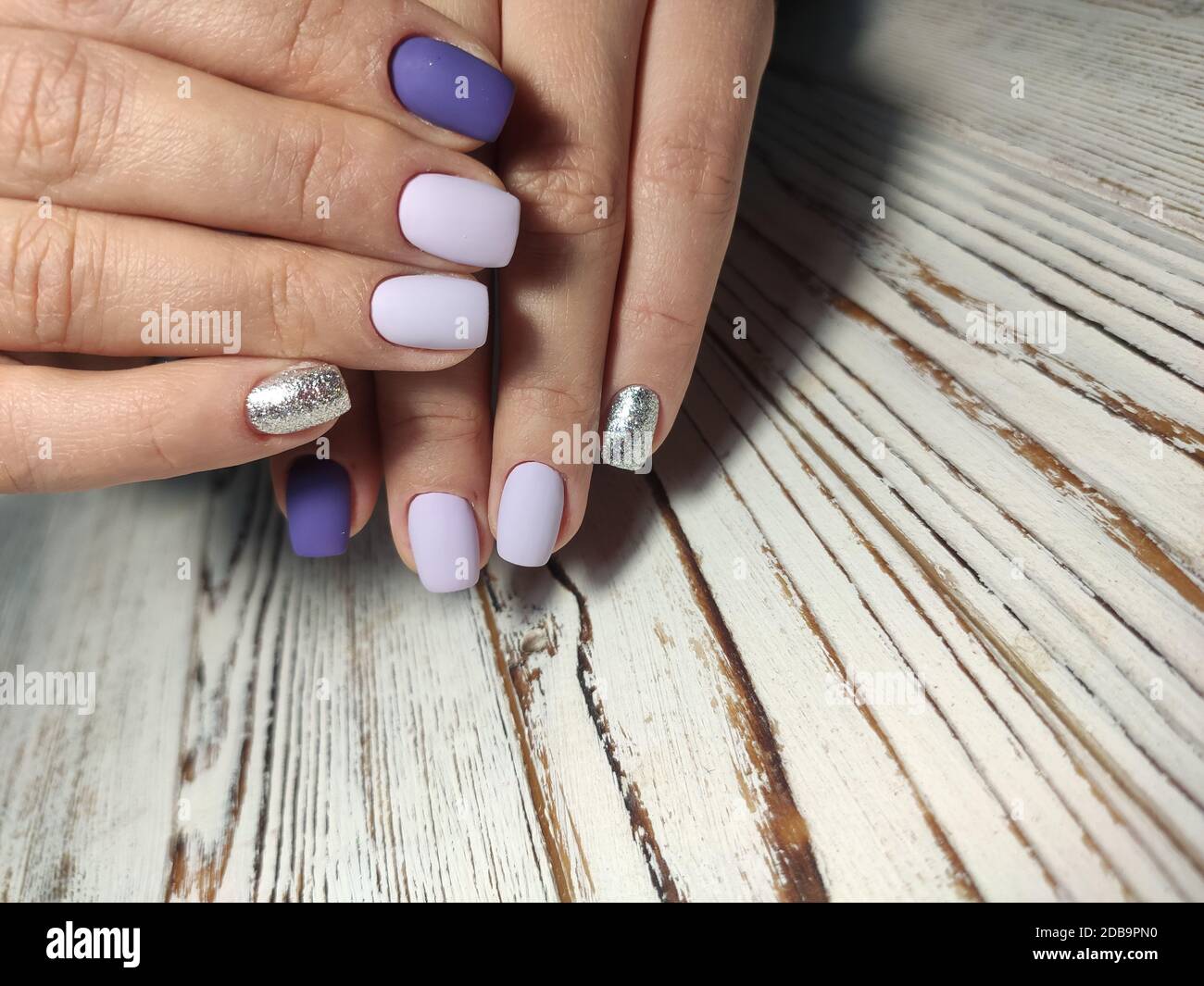 stylish manicure with a design Stock Photo - Alamy