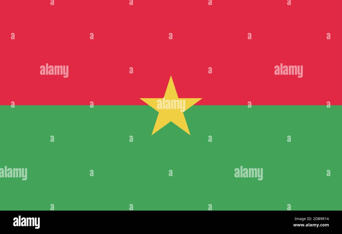Burkina Faso National Flag In Exact Proportions Vector Illustration