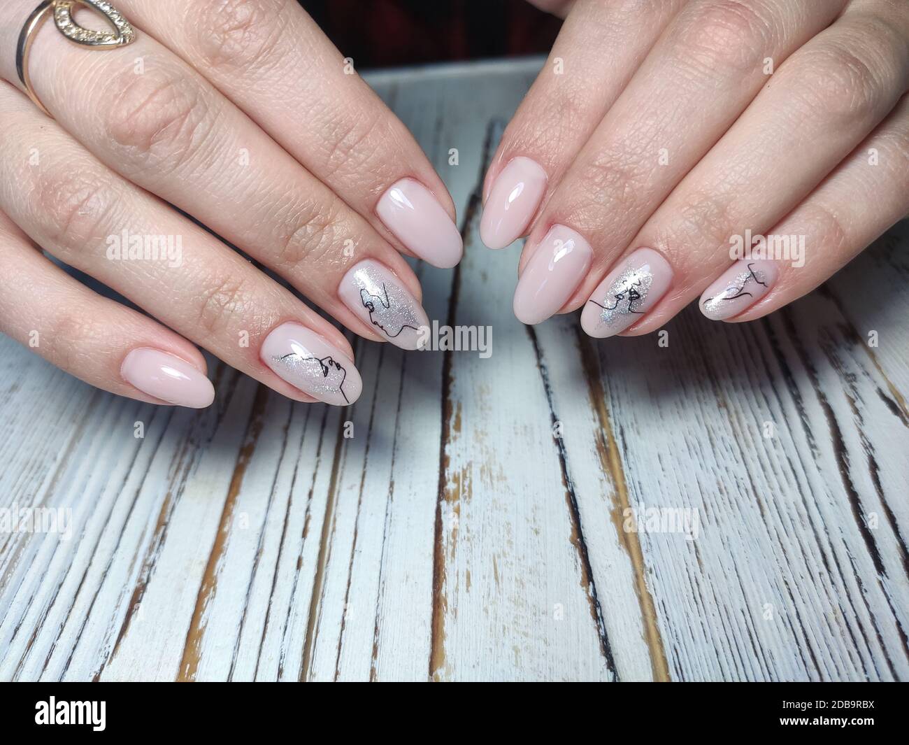 glamorous beautiful manicure on a trendy texture background Stock Photo ...