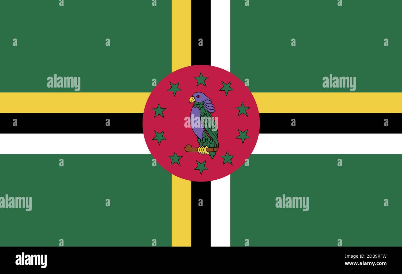 Dominica national flag in exact proportions - Vector illustration Stock ...