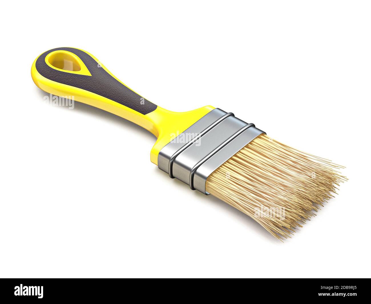 Paint brush 3D render illustration isolated on white background Stock ...