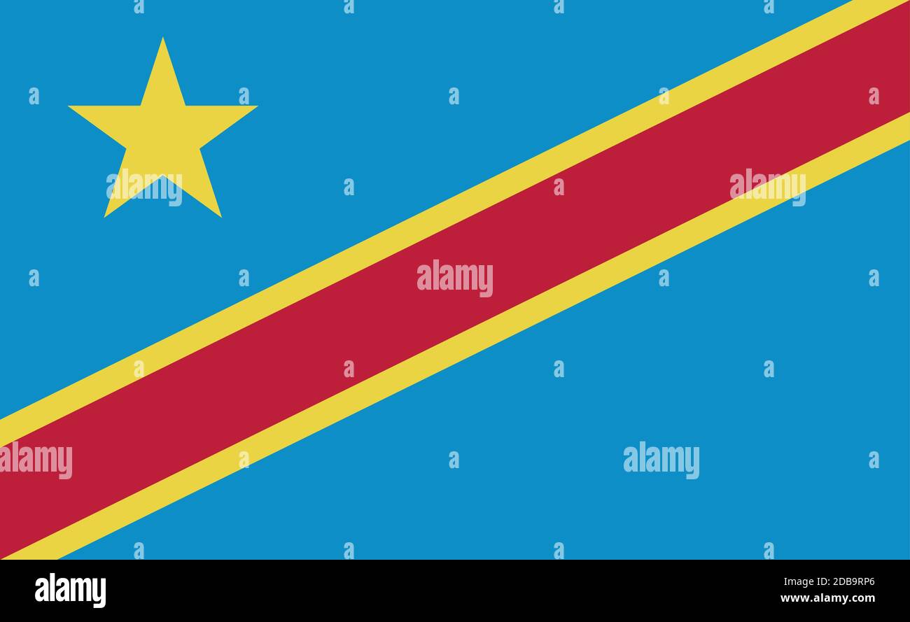 Democratic Republic of the Congo national flag in exact proportions ...