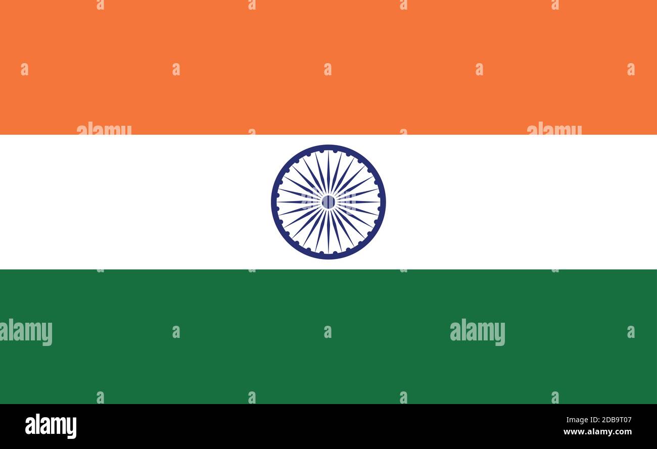 India national flag in exact proportions - Vector illustration Stock ...