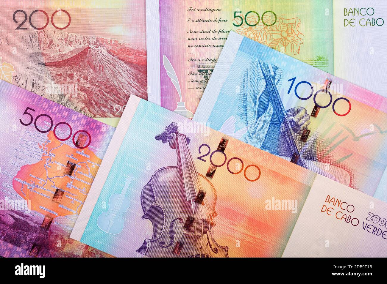 Cape Verdean money - Escudo a background Stock Photo - Alamy