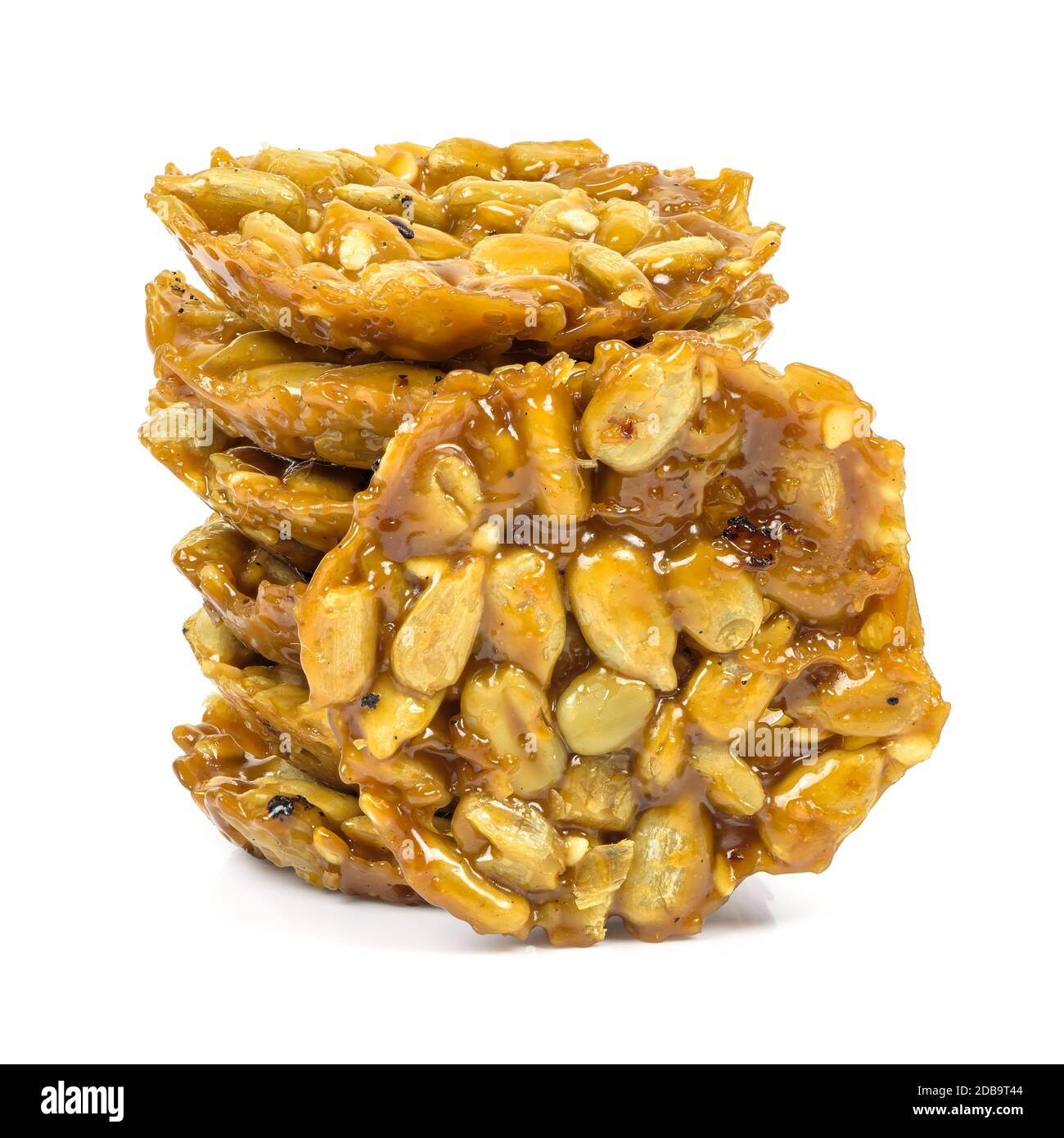 Stack of florentine biscuits isolated on white background with clipping ...