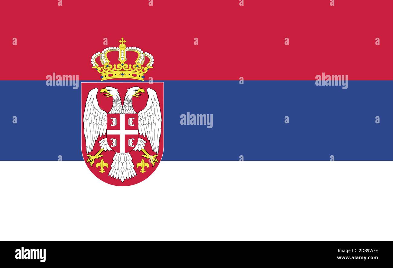 Serbia national flag in exact proportions - Vector illustration Stock ...