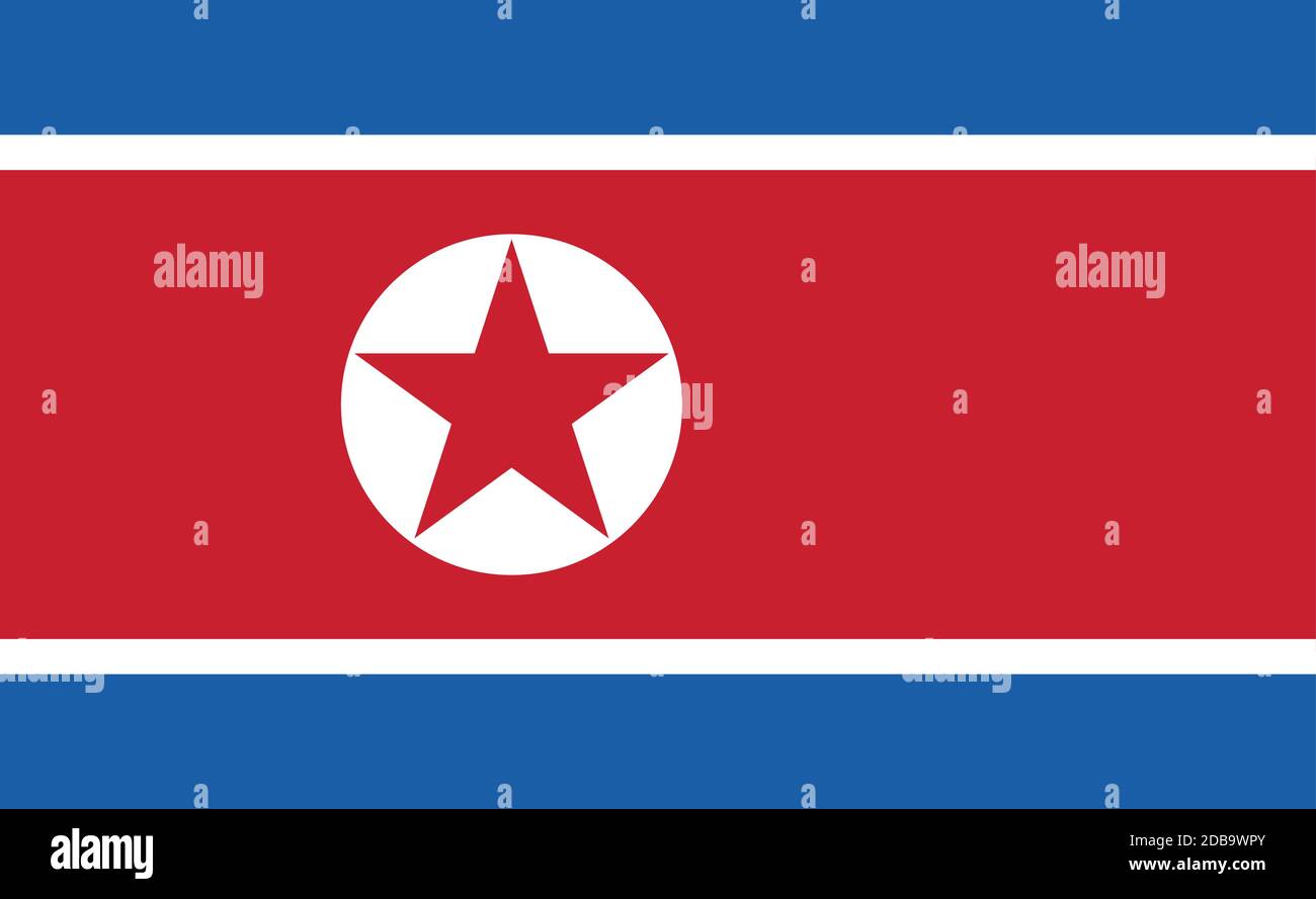 DPRK national flag in exact proportions - Vector illustration Stock ...