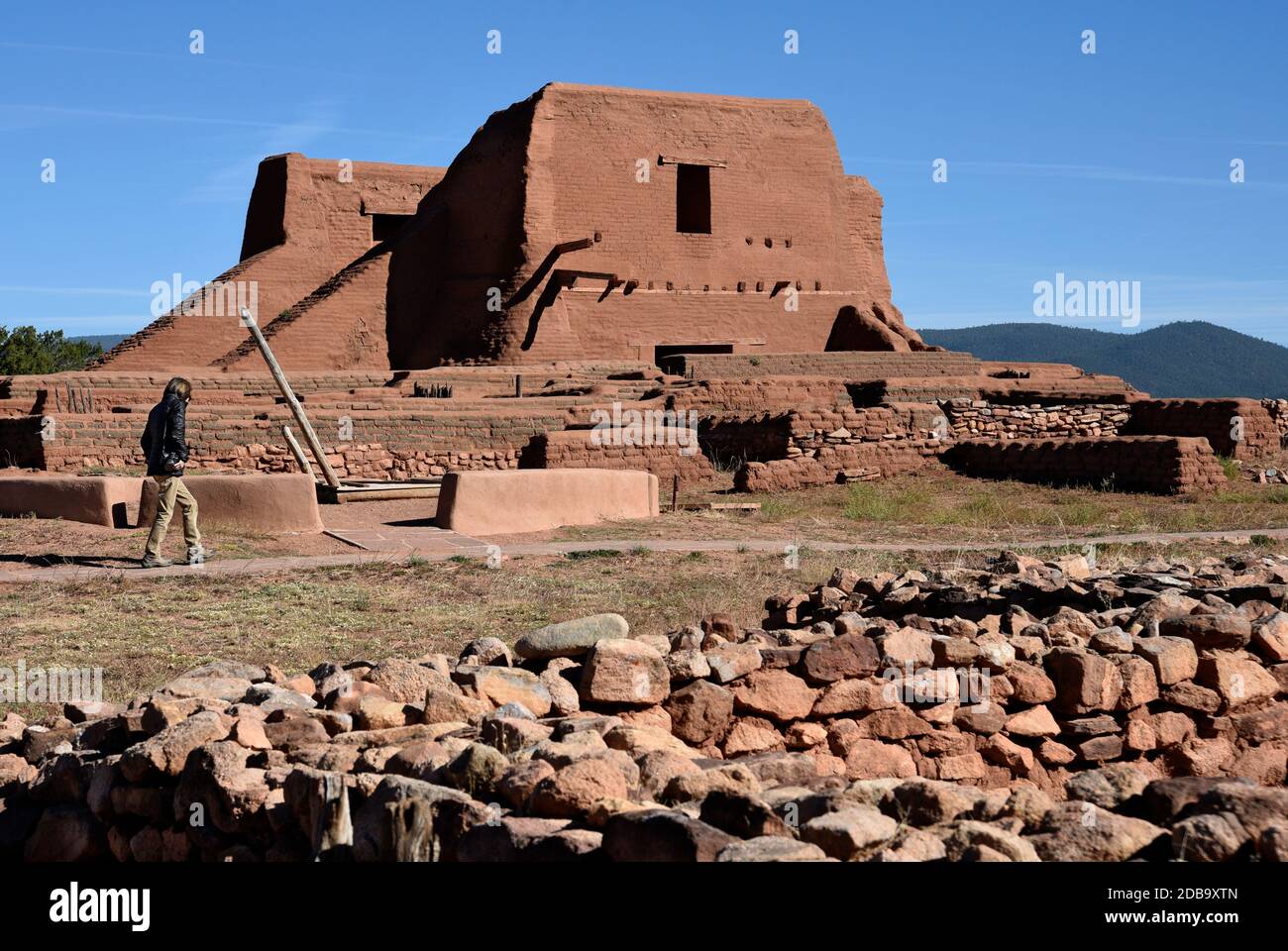 A visitor to Pecos National Historical Park in Pecos, New Mexico ...