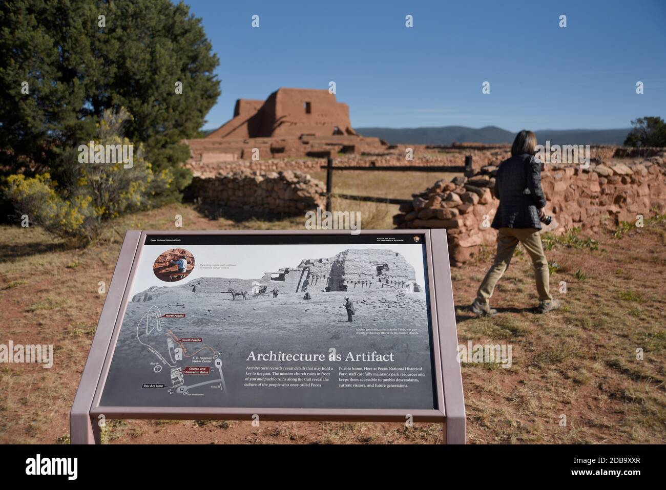 A visitor to Pecos National Historical Park in Pecos, New Mexico ...