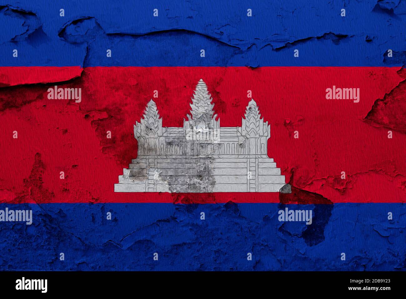 Cambodia flag on texture hi-res stock photography and images - Alamy