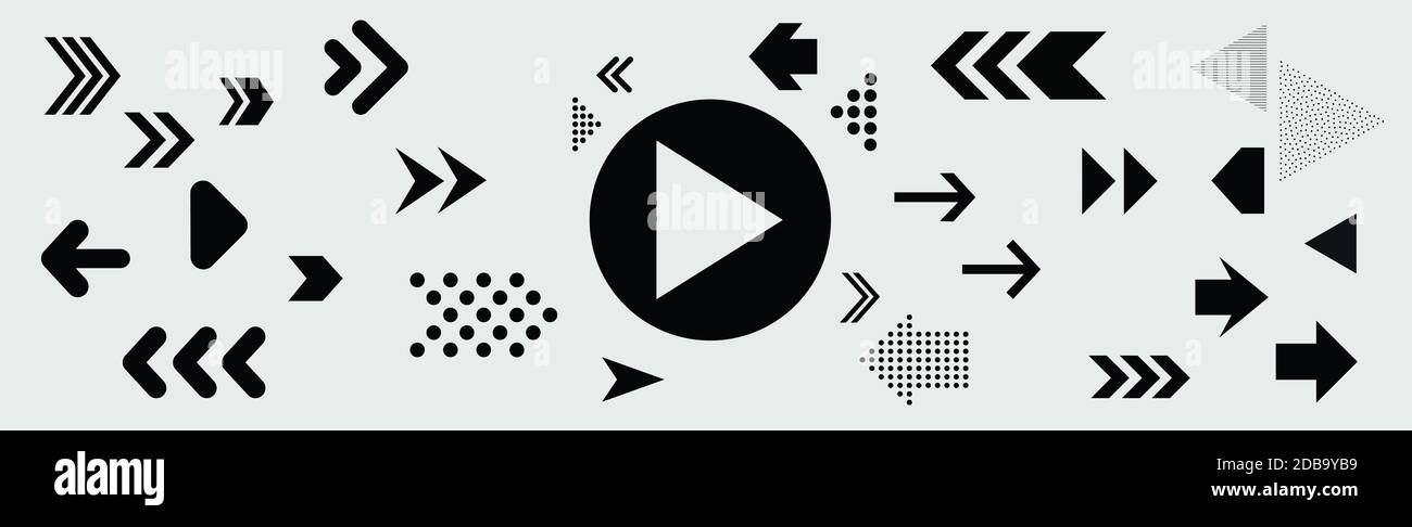 Large assembly of different arrows, many sizes of symbols ...