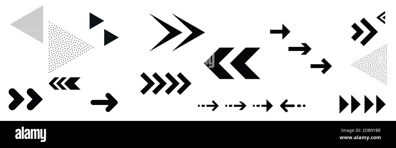 Large assembly of different arrows, many sizes of symbols ...