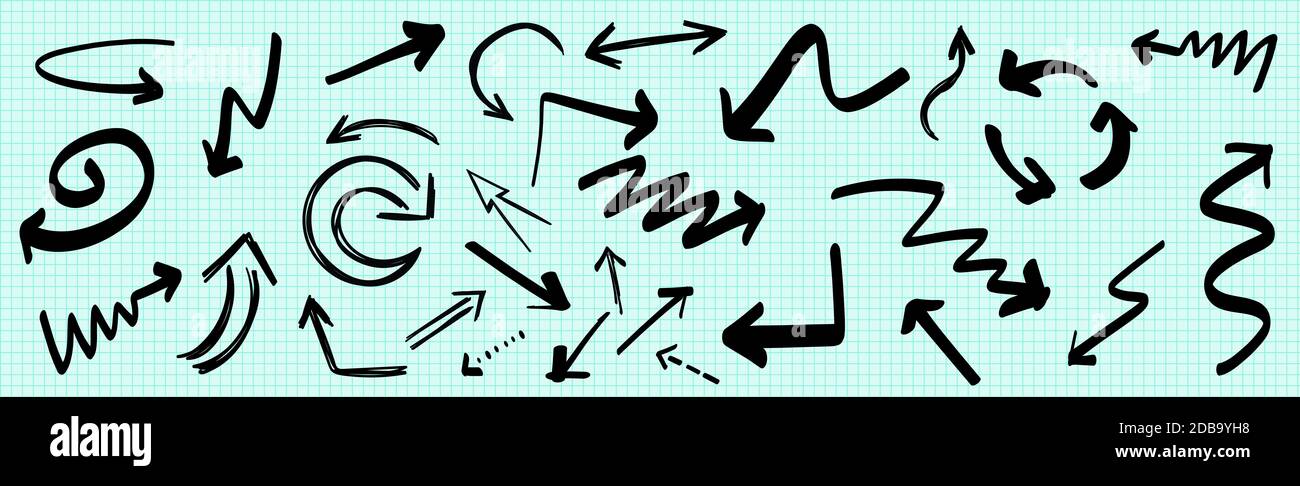 Large assembly of different arrows, many sizes of symbols ...