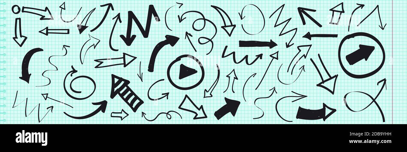 Large assembly of different arrows, many sizes of symbols ...