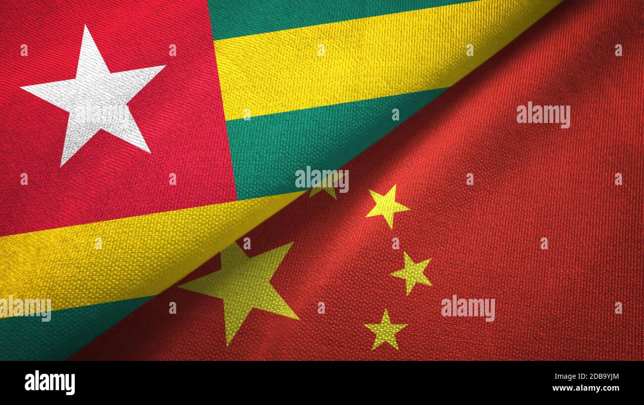 Togo and China two flags textile cloth, fabric texture Stock Photo - Alamy