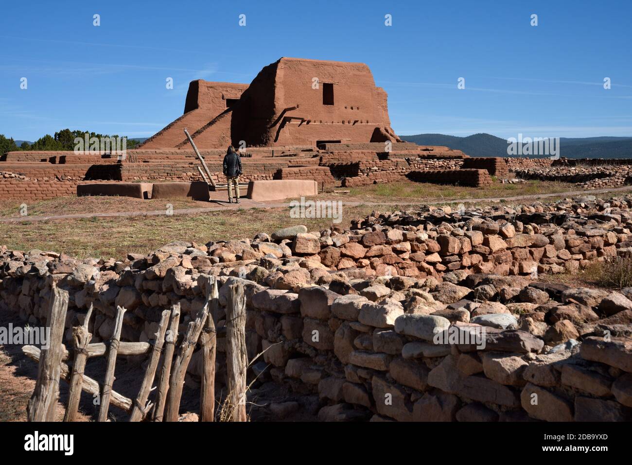 A visitor to Pecos National Historical Park in Pecos, New Mexico ...