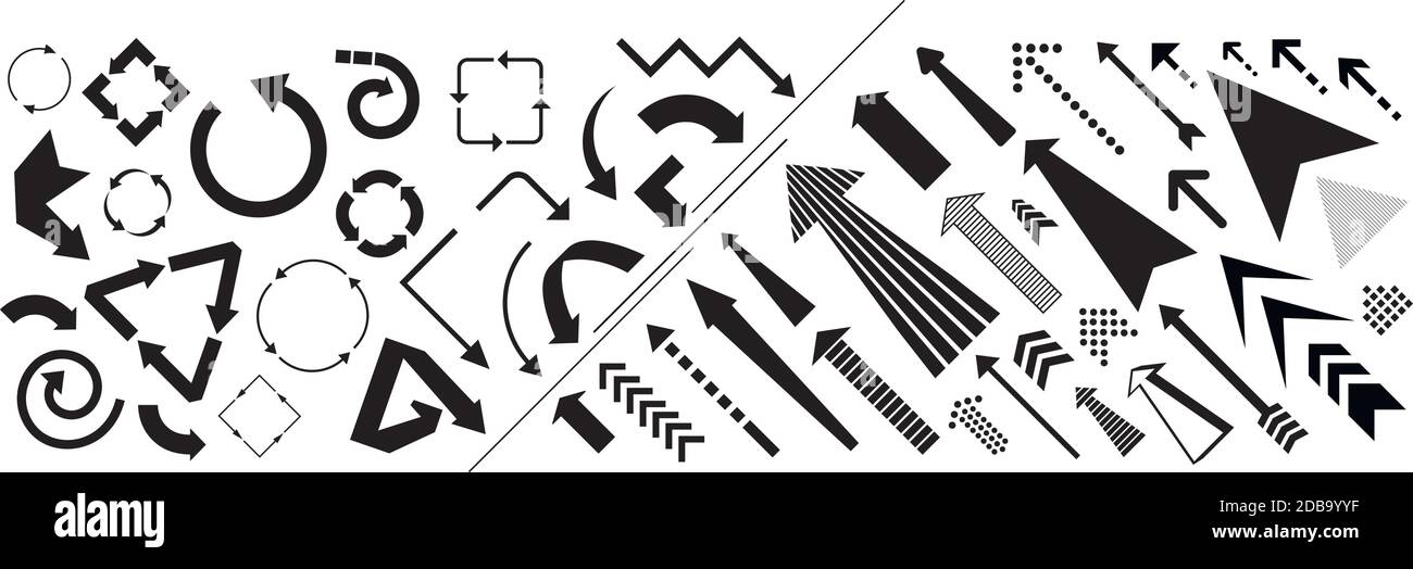 Large assembly of different arrows, many sizes of symbols ...