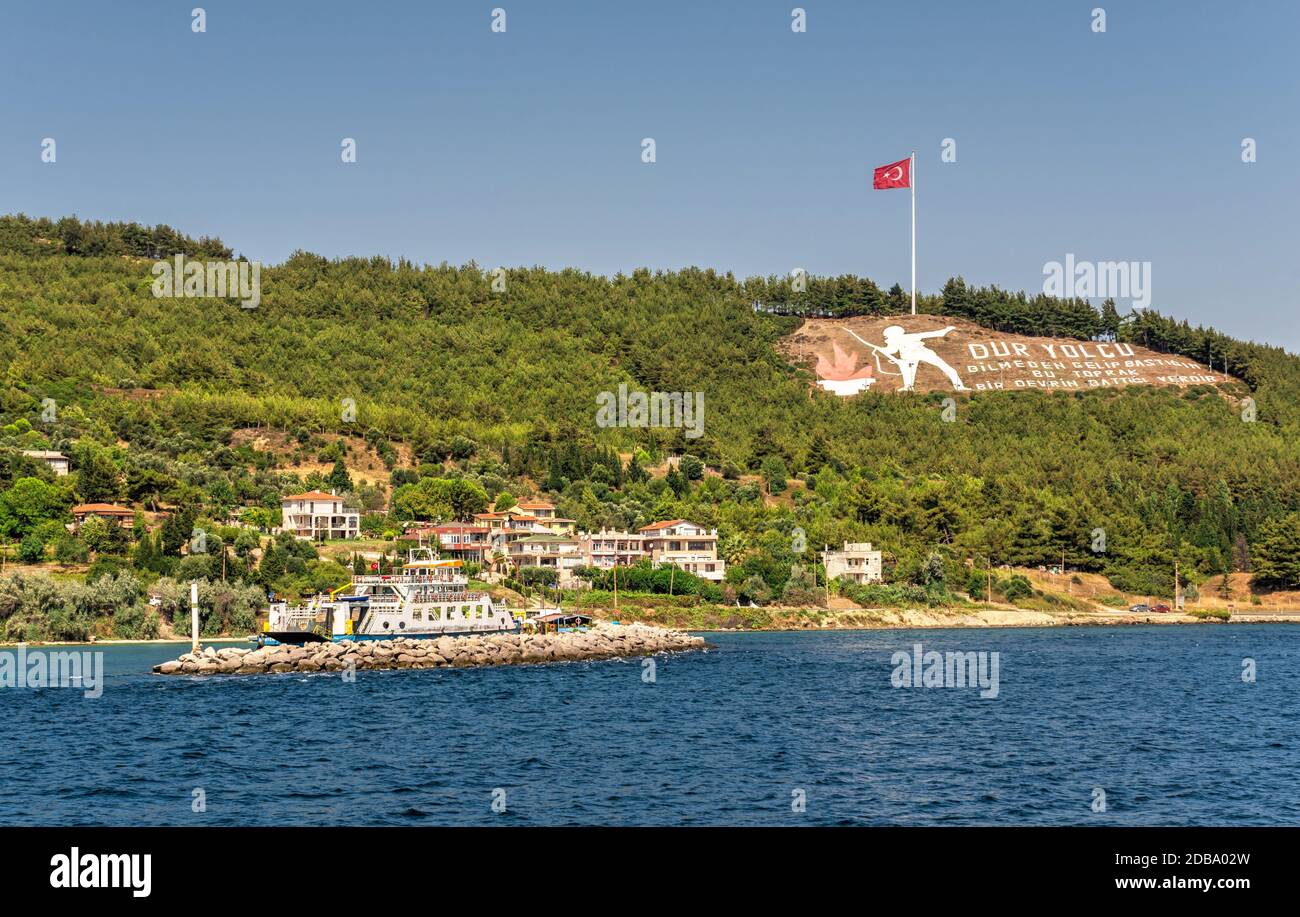 Gallipoli, Turkey - 07.24.2019. Stop the passenger in Gallipoli, symbol ...