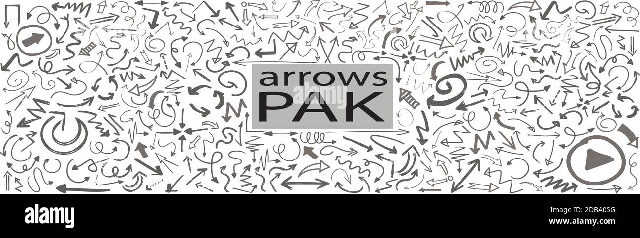 Large assembly of different arrows, many sizes of symbols ...