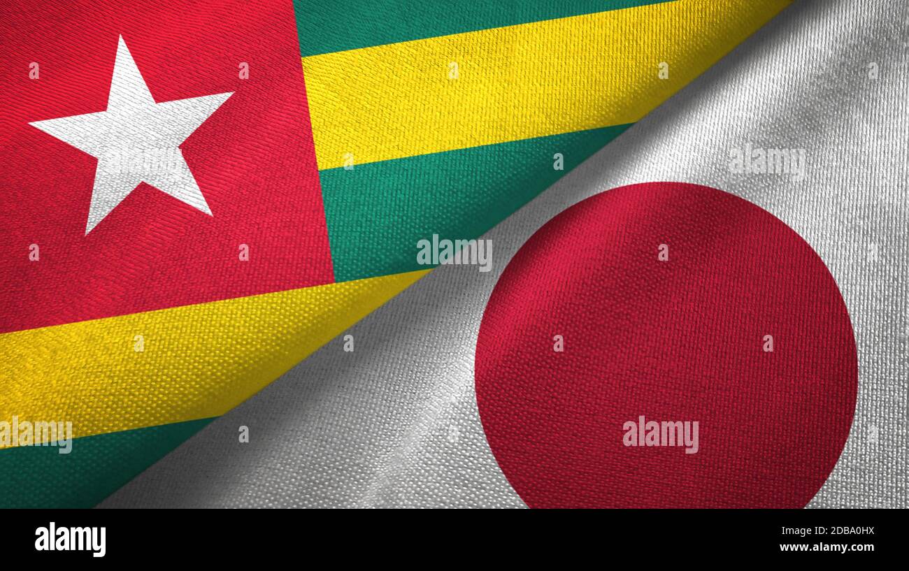 Togo and Japan two flags textile cloth, fabric texture Stock Photo - Alamy