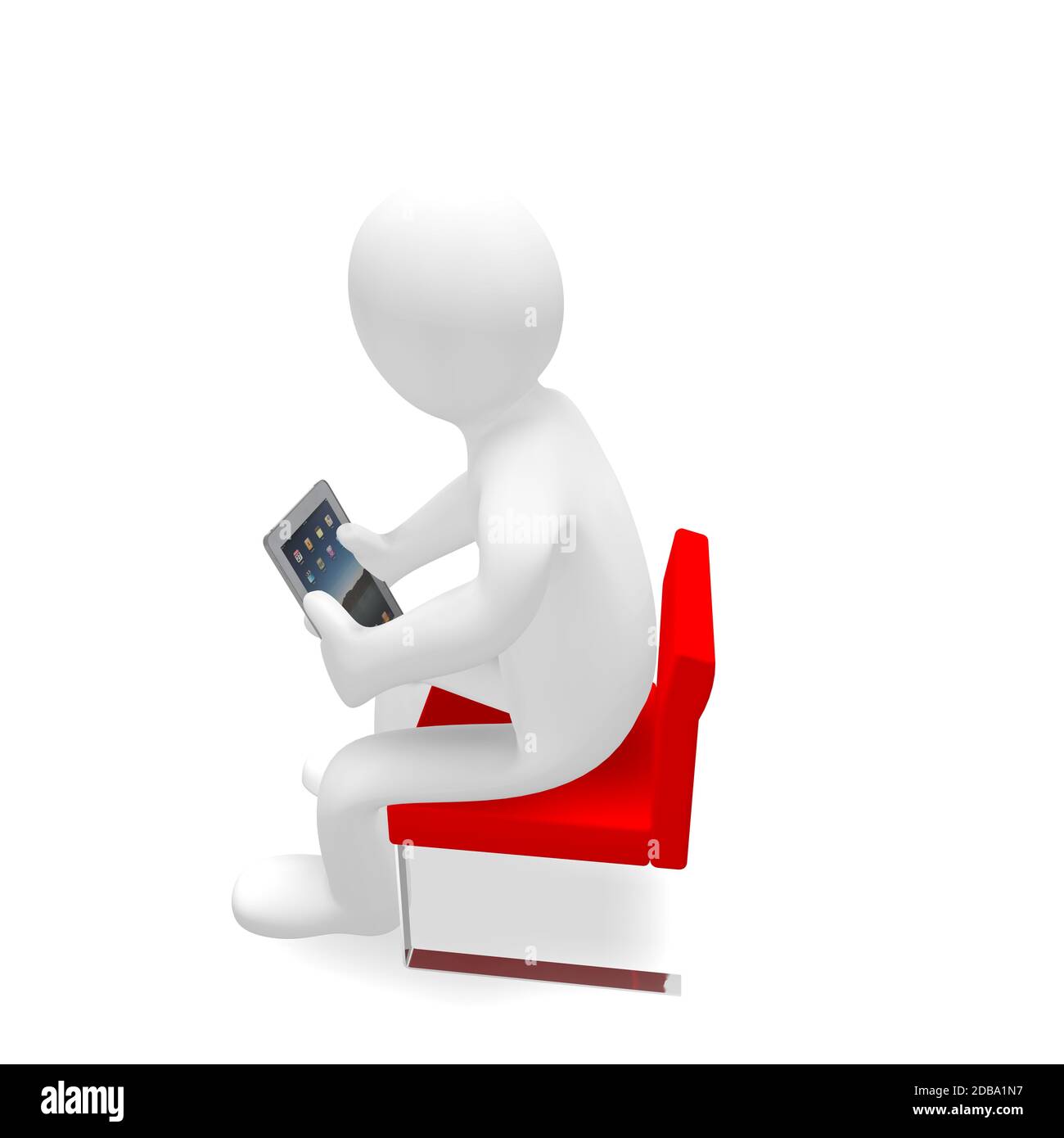 Businessman work tablet in modern Cut Out Stock Images & Pictures - Alamy