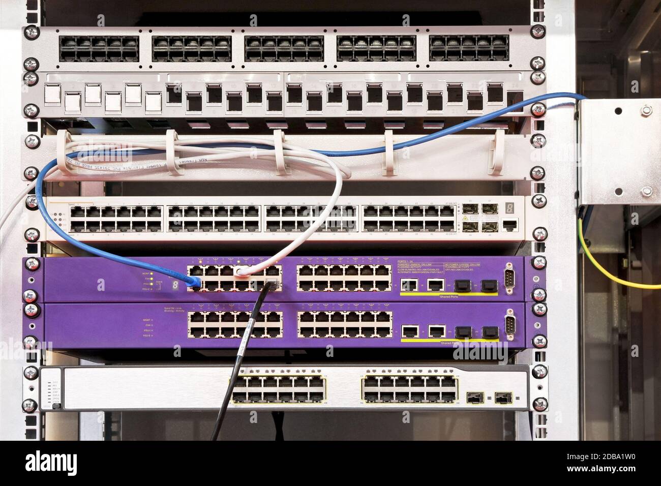 Internet communication company tower with network hubs Stock Photo - Alamy