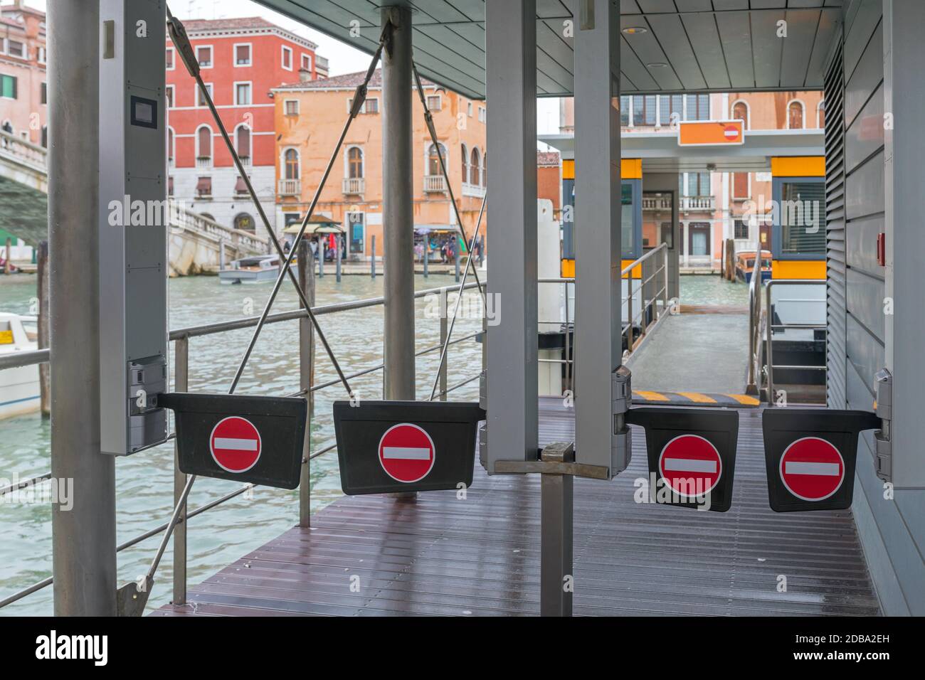 No Entry Sign at Public Transport Station Gate Stock Photo - Alamy