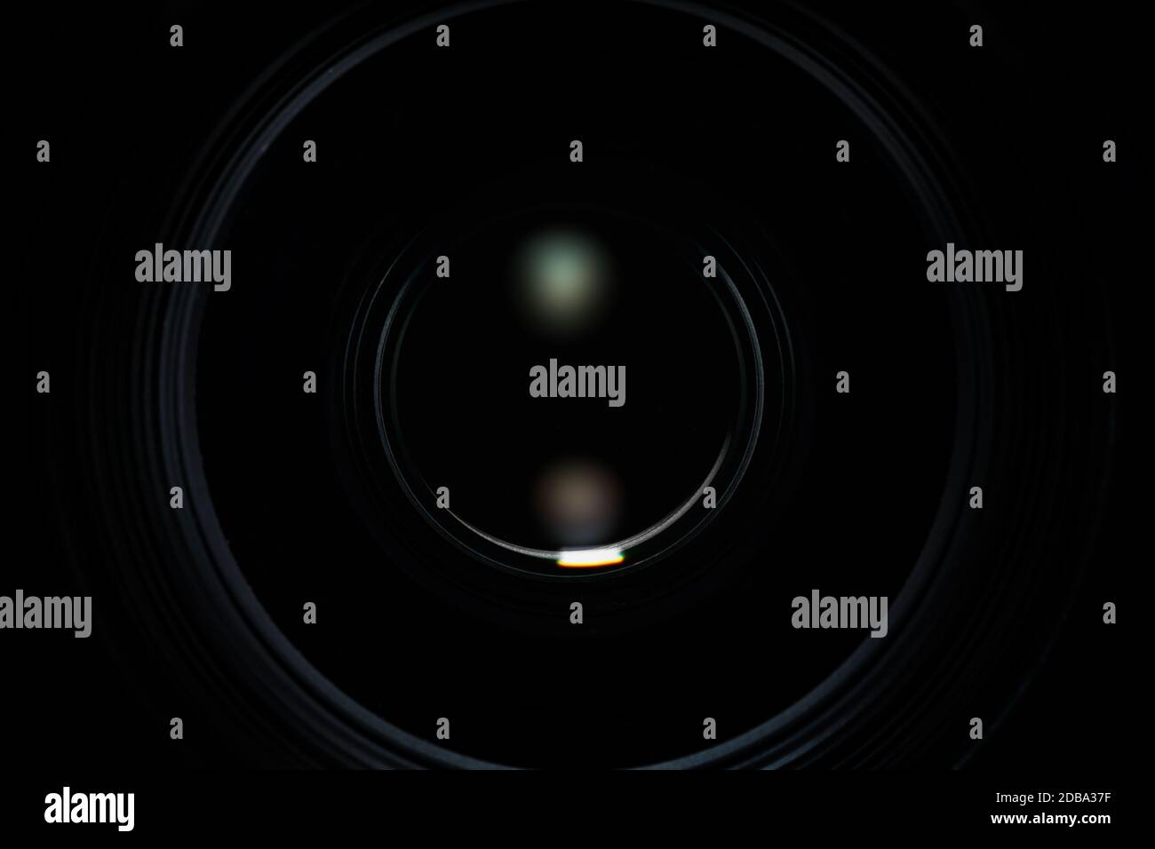 Hidden camera. Camera lens on in the dark. Camera tracking. Macro Stock ...