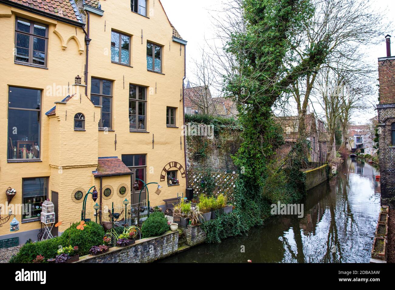 BRUGES, BELGIUM - MARCH, 2018: Canals of the historical and beautiful ...