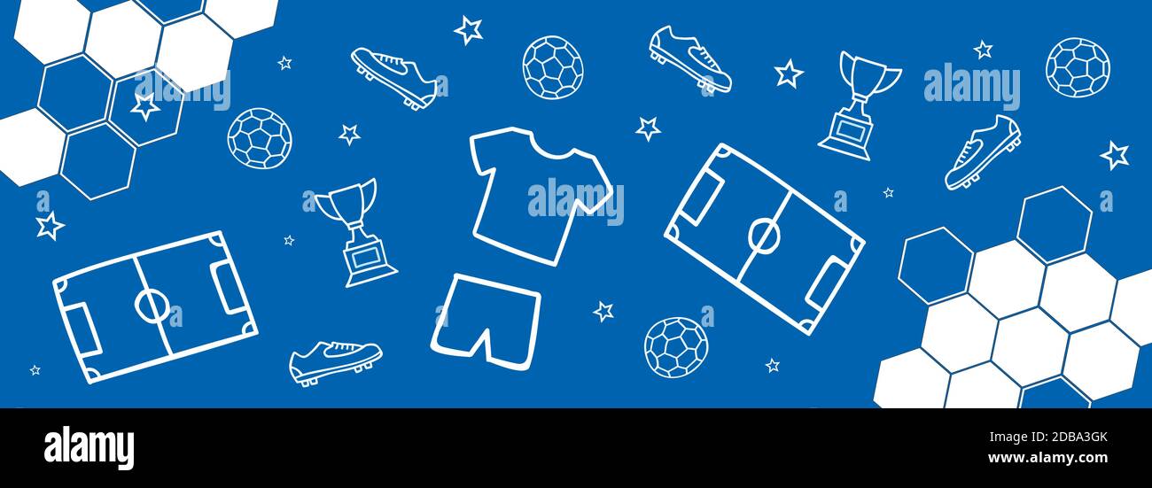 Abstract sports background with different football elements ...