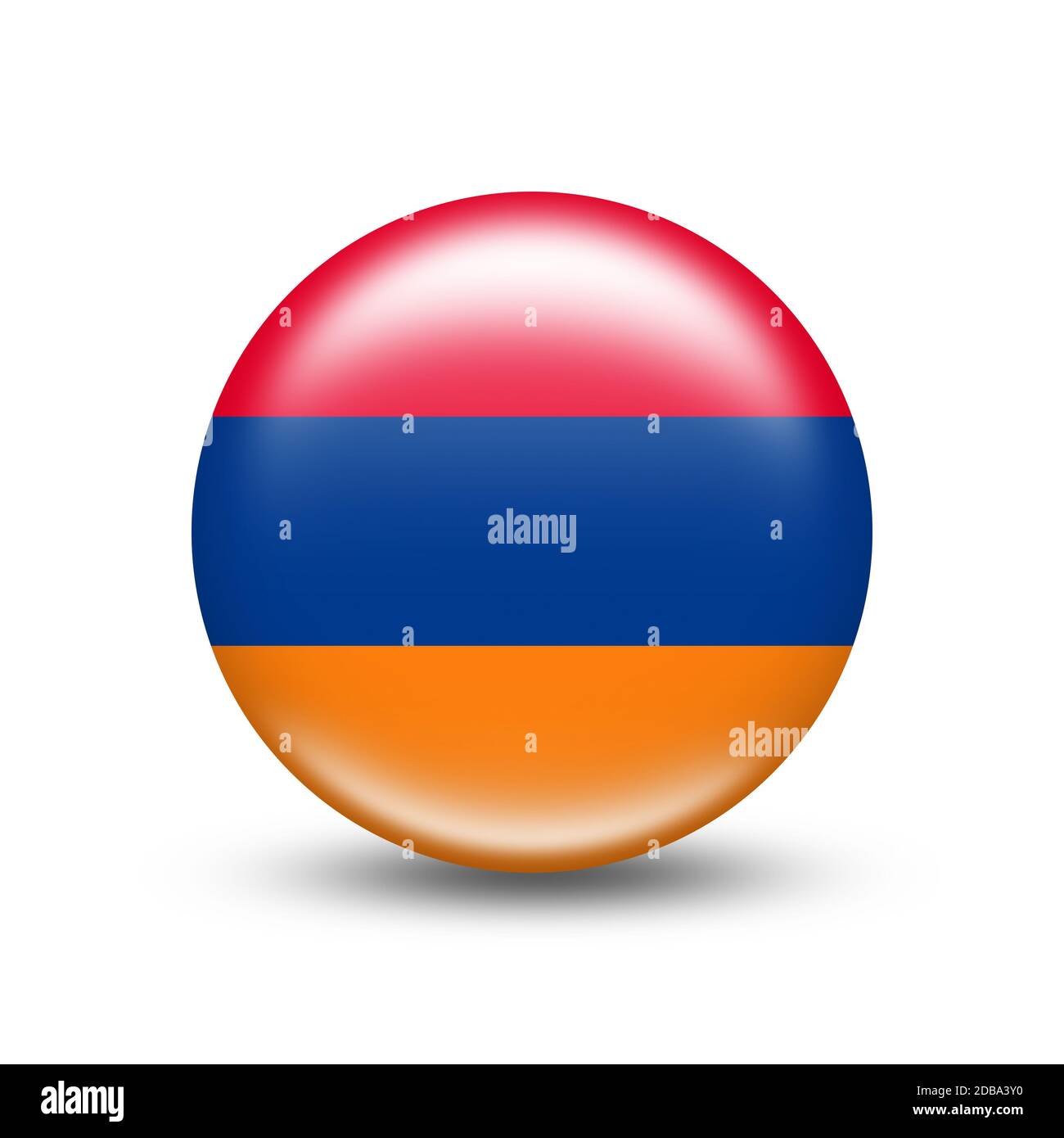 Flag of Armenia country in sphere with white shadow - illustration ...