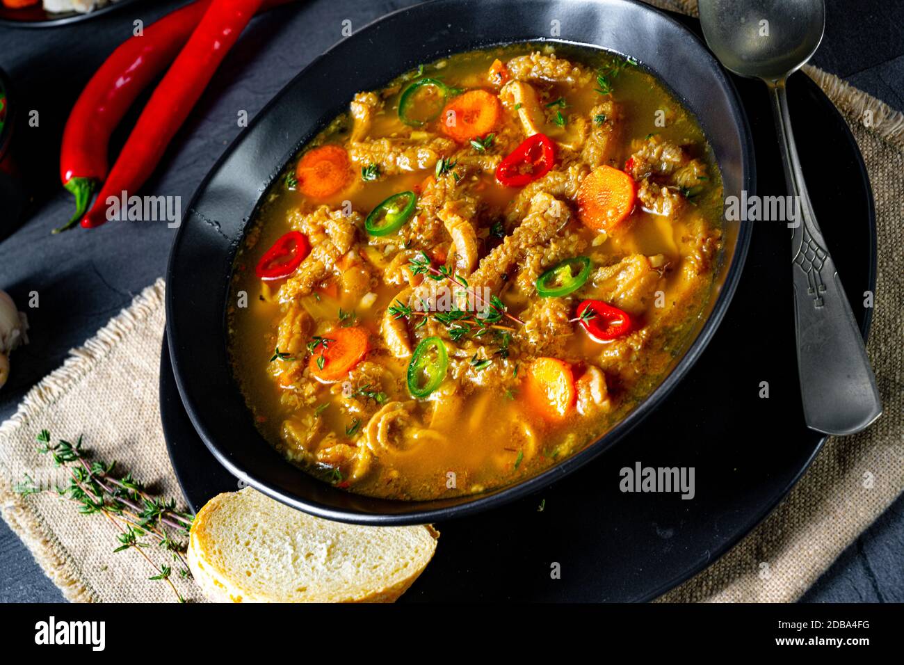 Flaczki - tripe soup the Polish way Stock Photo - Alamy