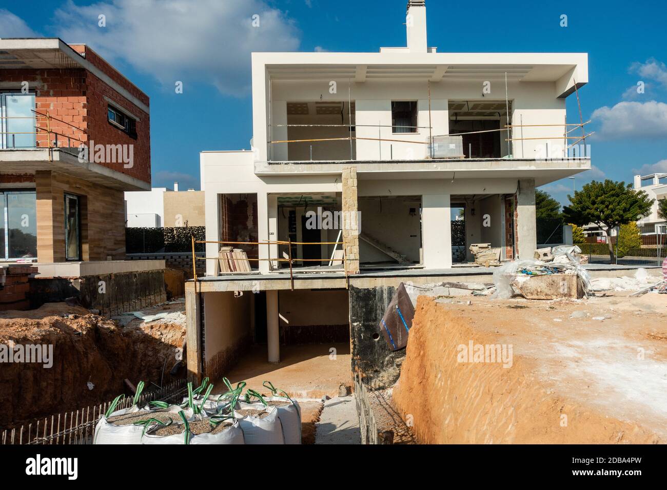 new houses being built on spanish urbanisation with underbuild Stock ...