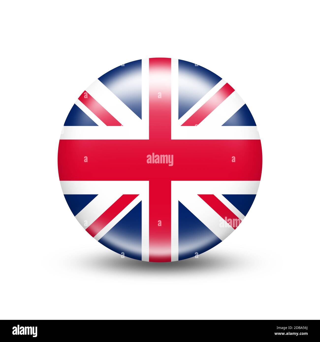 United kingdom country flag in sphere with white shadow - illustration ...