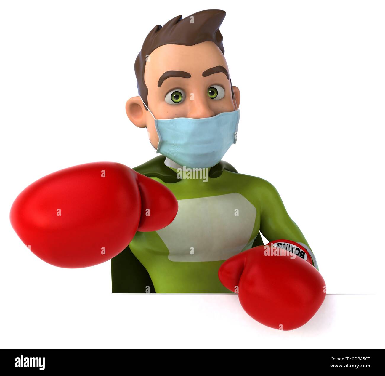3D illustration of a cartoon character with a mask Stock Photo - Alamy