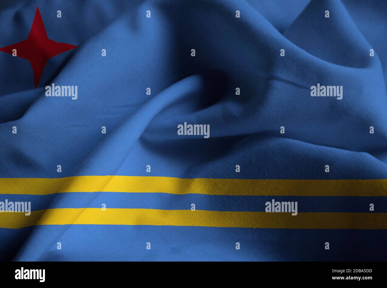 Aruba flag waving in wind hi-res stock photography and images - Alamy