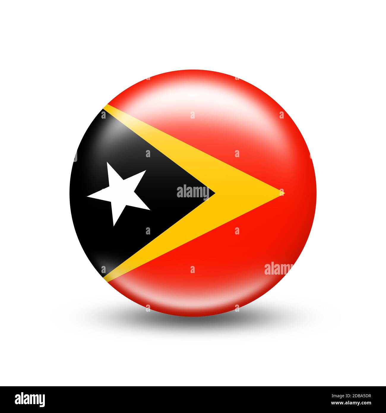 Timor country flag in sphere with white shadow - illustration Stock ...